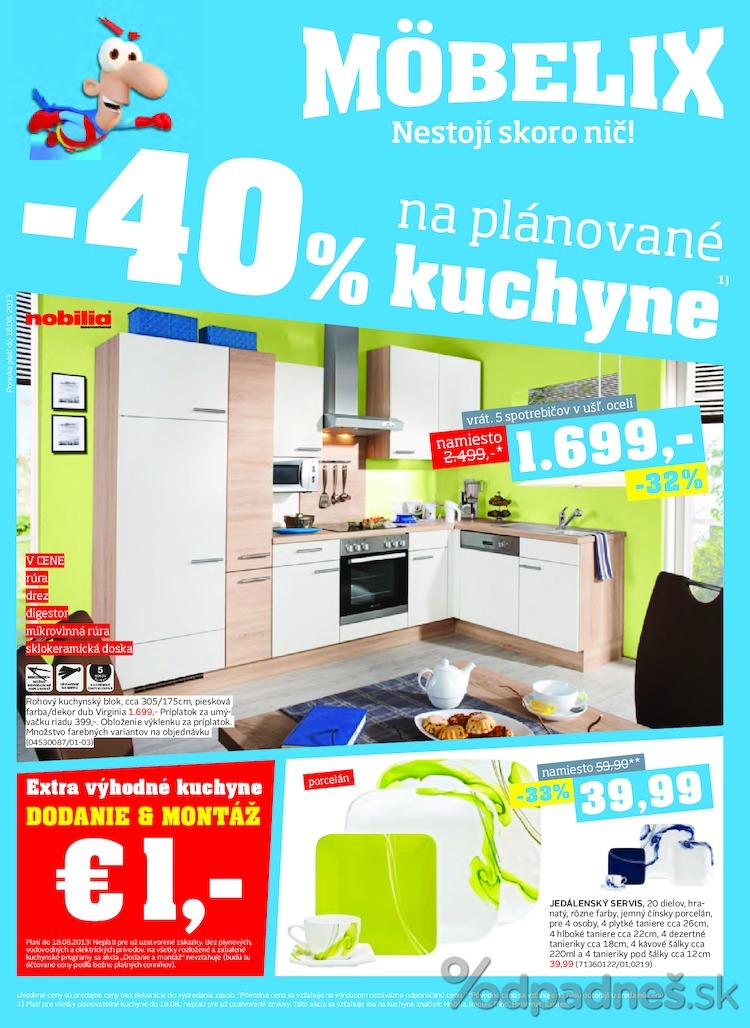Mobelix leták platný do 18.8.2013 | Letákovo.sk